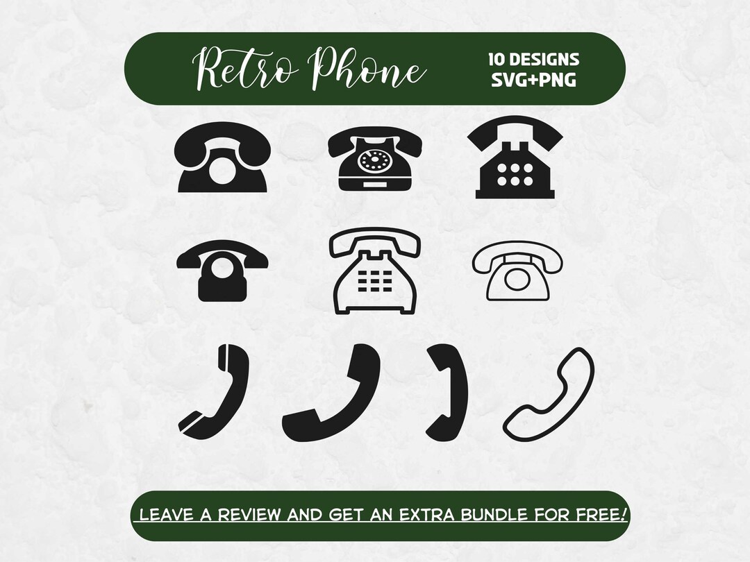 Retro Phone Icon SVG, SVG Files for Cricut, Telephone Clipart, Retro ...