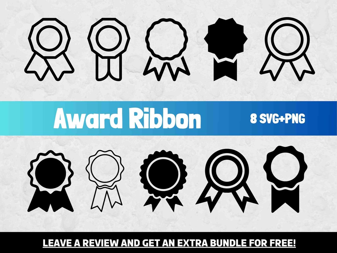 Award Ribbon Svg Bundle, Prize SVG, Svg Files for Cricut, Ribbon PNG ...