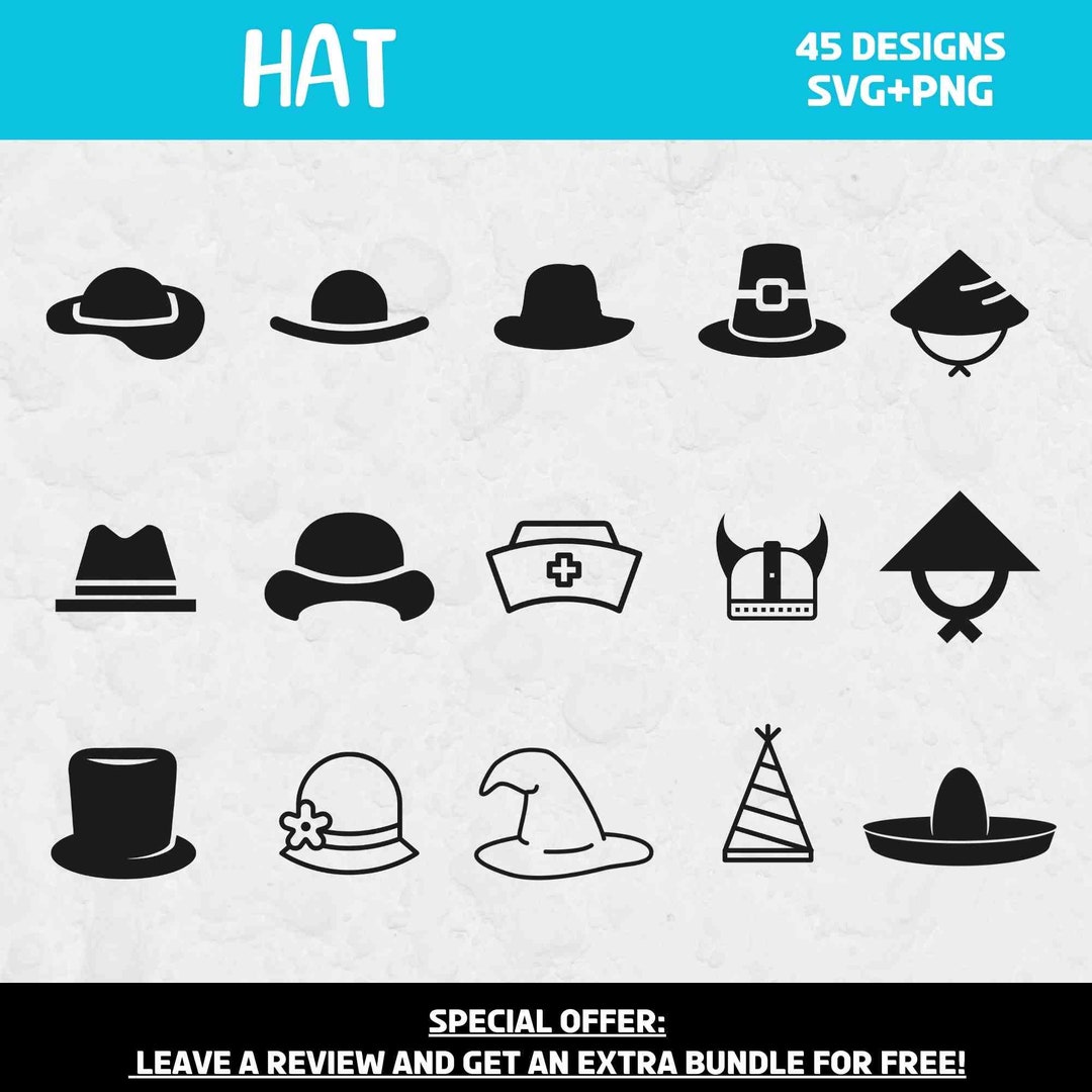 Large Hat SVG Bundle, Svg Files for Cricut, Hat Cut File, Large Clipart ...