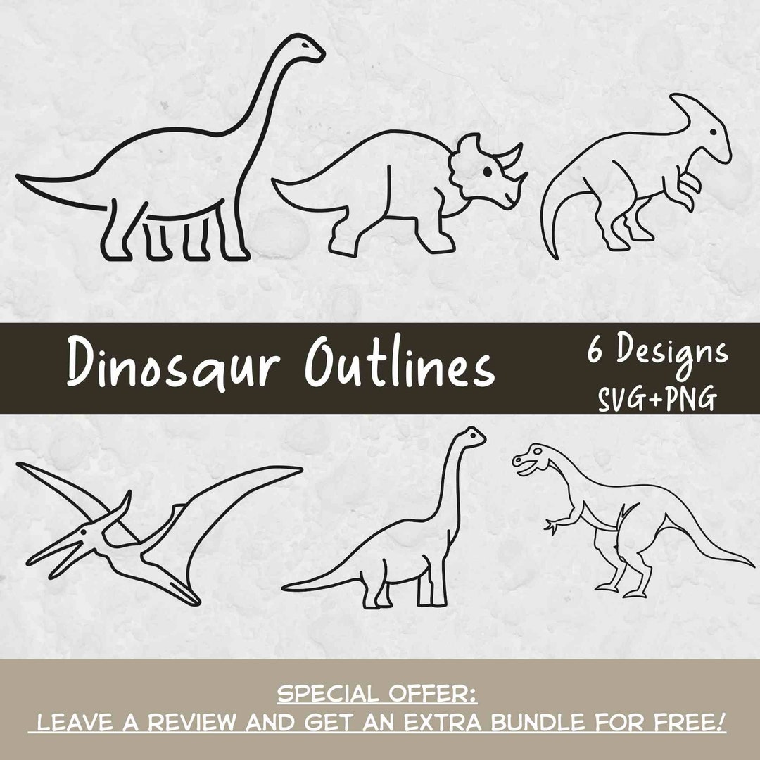 Dinosaur Svg Bundle, Dinosaur Outline, Dinosaur Cut Files, Dinosaur ...