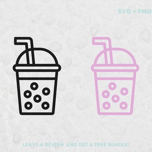 Boba Tea Outline SVG PNG, SVG Files for Cricut, Boba Svg, Kids Clipart ...