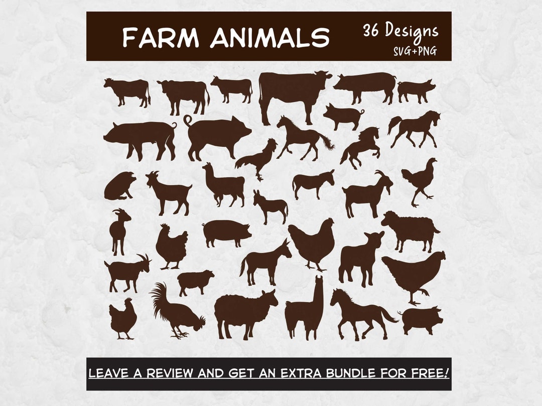Farm Animal Svg Bundle, SVG Files for Cricut, Farmhouse SVG, Farm Life ...