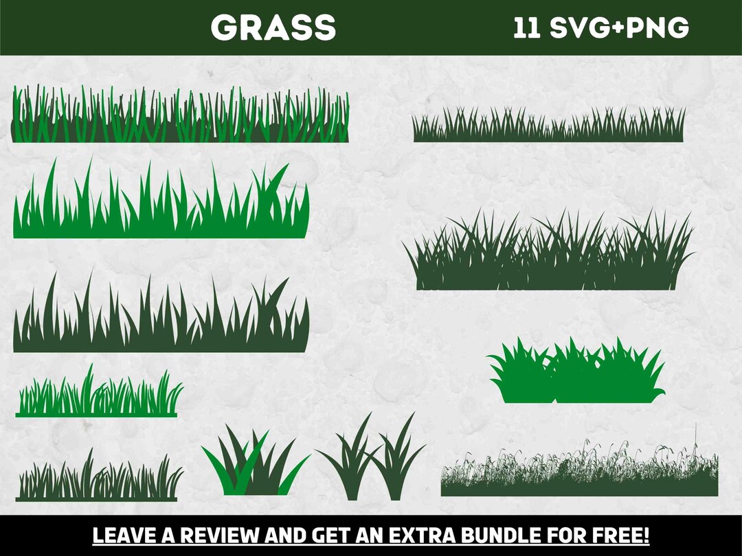 Green Grass SVG Bundle, Grass Clipart, Lawn Border PNG, Garden Design ...