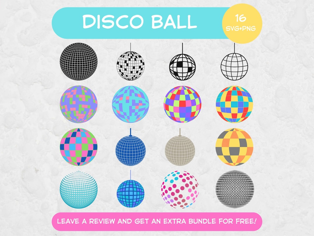 Disco Ball SVG Bundle, SVG Files for Cricut, Disco Clipart, Retro Svg ...