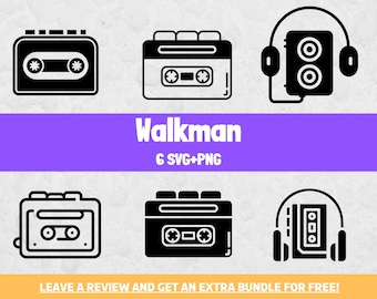 Cassette Walkman Silhouette Outline Clipart Vector Graphic Svg Png Jpg ...