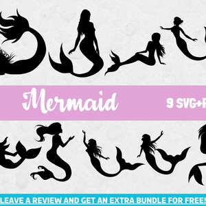 Mermaid Svg Bundle, Mermaid Cut Files, Mermaid Silhouettes, Svg Cricut ...