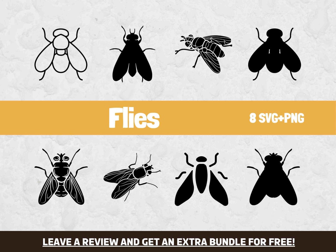 Flies Svg, Svg Files for Cricut, Insect Svg, Fly Svg, Silhouette Svg ...