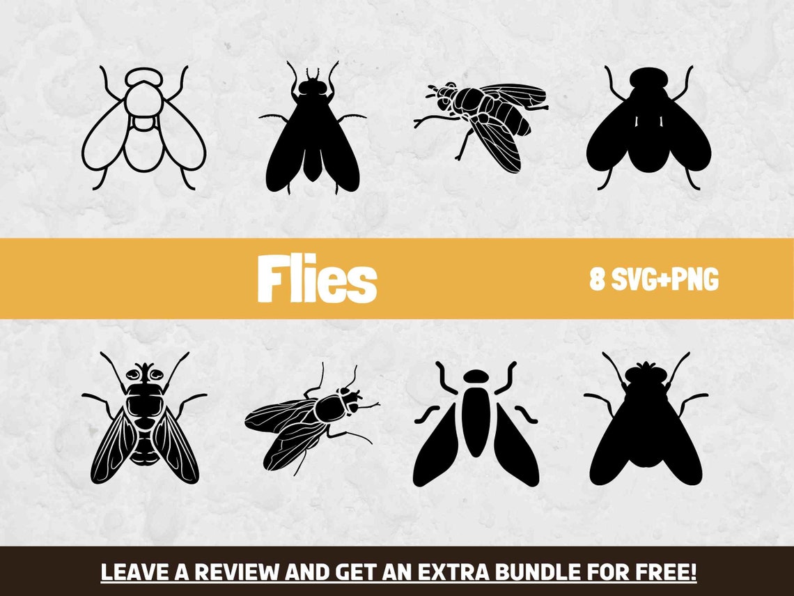 Flies Svg Svg Files for Cricut Insect Svg Fly Svg - Etsy