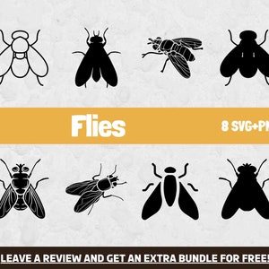 Flies Svg, Svg Files for Cricut, Insect Svg, Fly Svg, Silhouette Svg ...