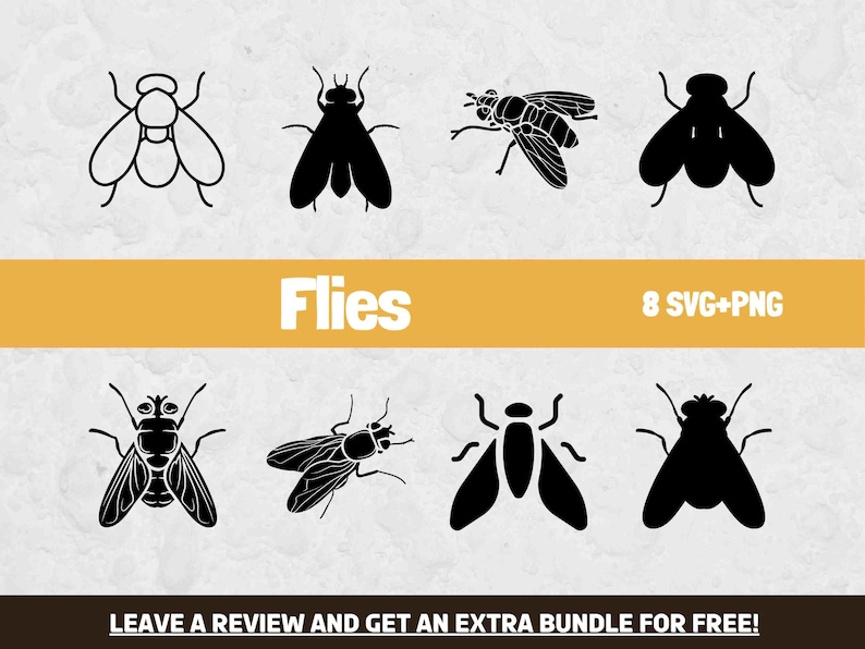 Flies Svg Svg Files for Cricut Insect Svg Fly Svg - Etsy