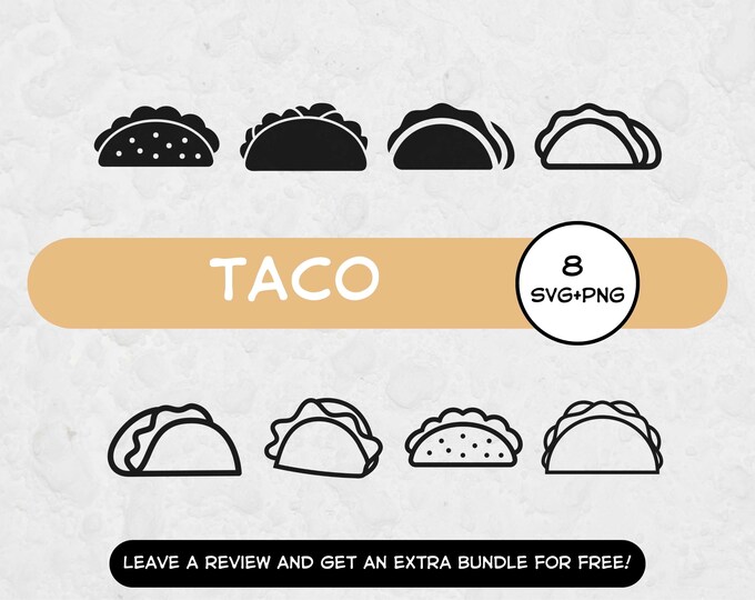 Tacos SVG Bundle, SVG Files for Cricut, Fast Food Svg, Junk Food Svg ...