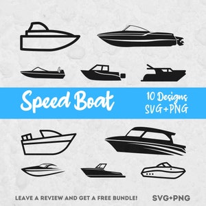 Speedboat SVG, Boat Clipart, Speed Boat Cut File, Svg Files for Cricut ...