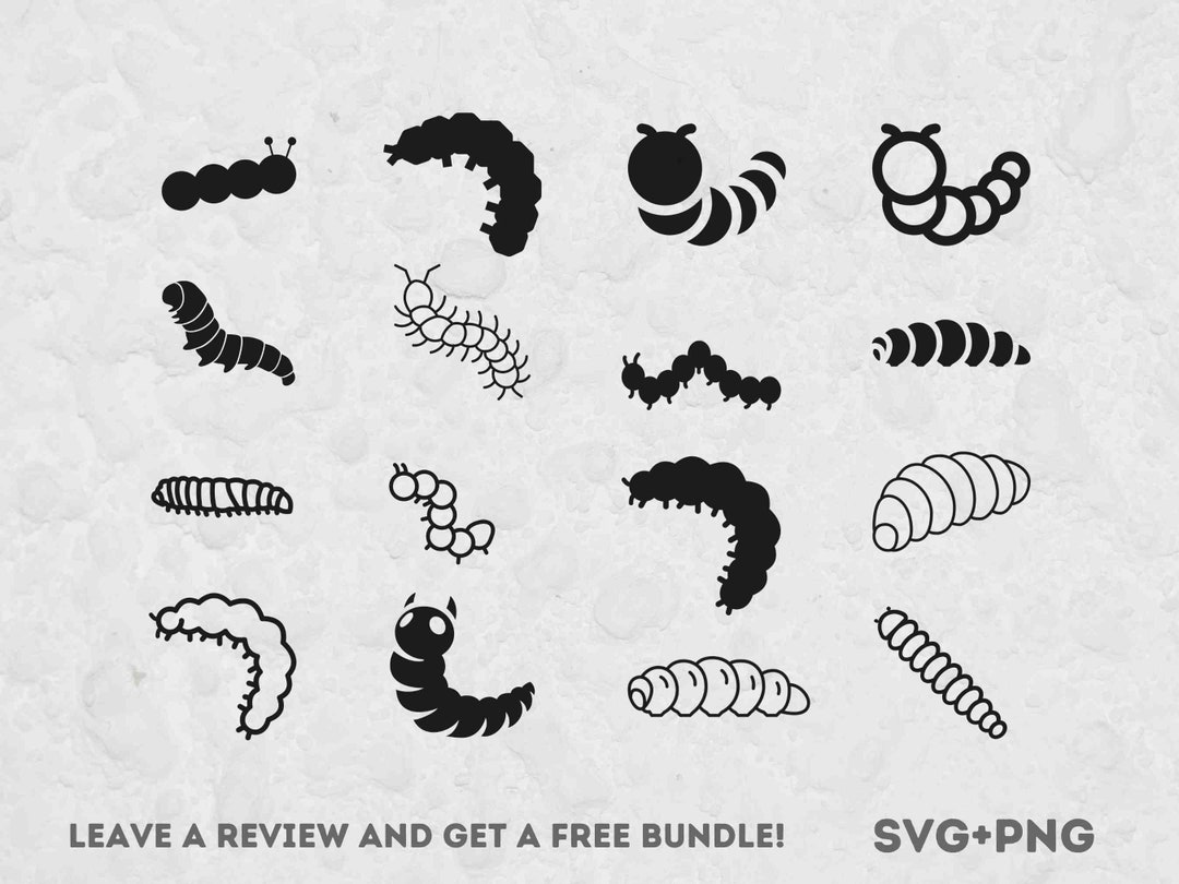 Caterpillar Svg, Svg Files for Cricut, Insect Svg, Worm Clipart ...