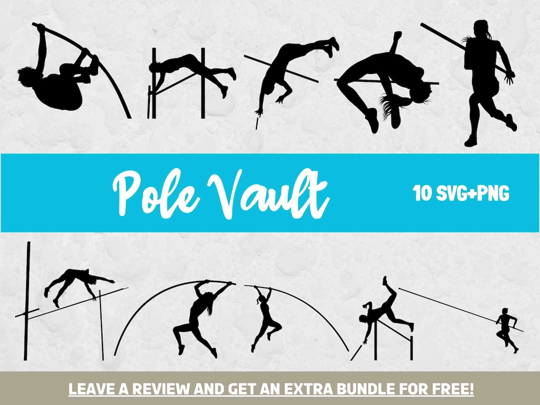 Pole Vault Silhouette Svg, SVG Files for Cricut, Pole Vault Svg, Track ...