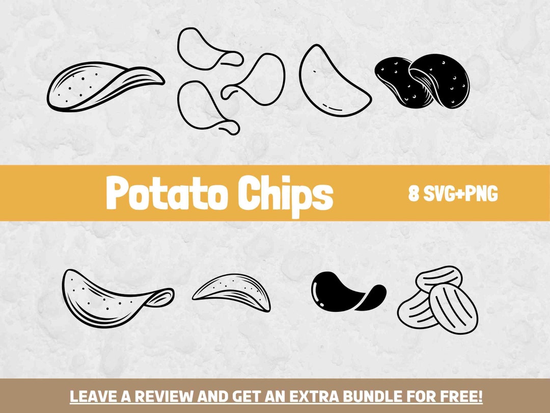 Potato Chips SVG, SVG Files for Cricut, Potato Svg, Snack Clipart ...