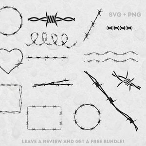 Barbed Wire SVG Bundle, Svg Files for Cricut, Frame Svg, Frames SVG, Barbed Wire Clipart, Wire ...