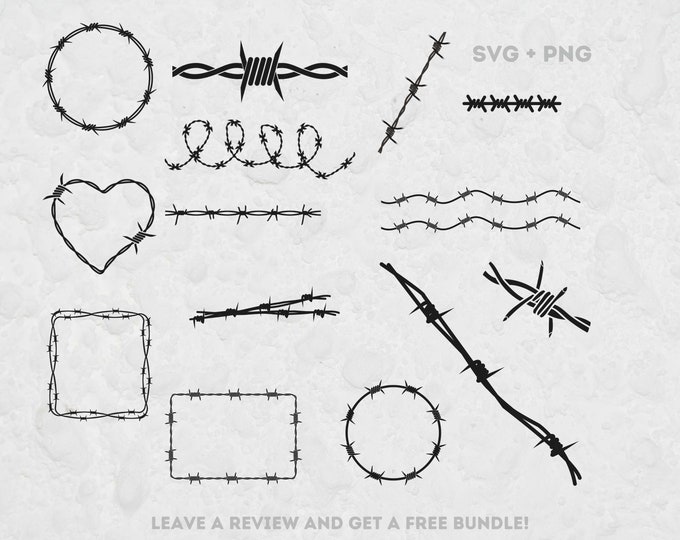 Barbed Wire SVG Bundle, Svg Files for Cricut, Frame Svg, Frames SVG ...