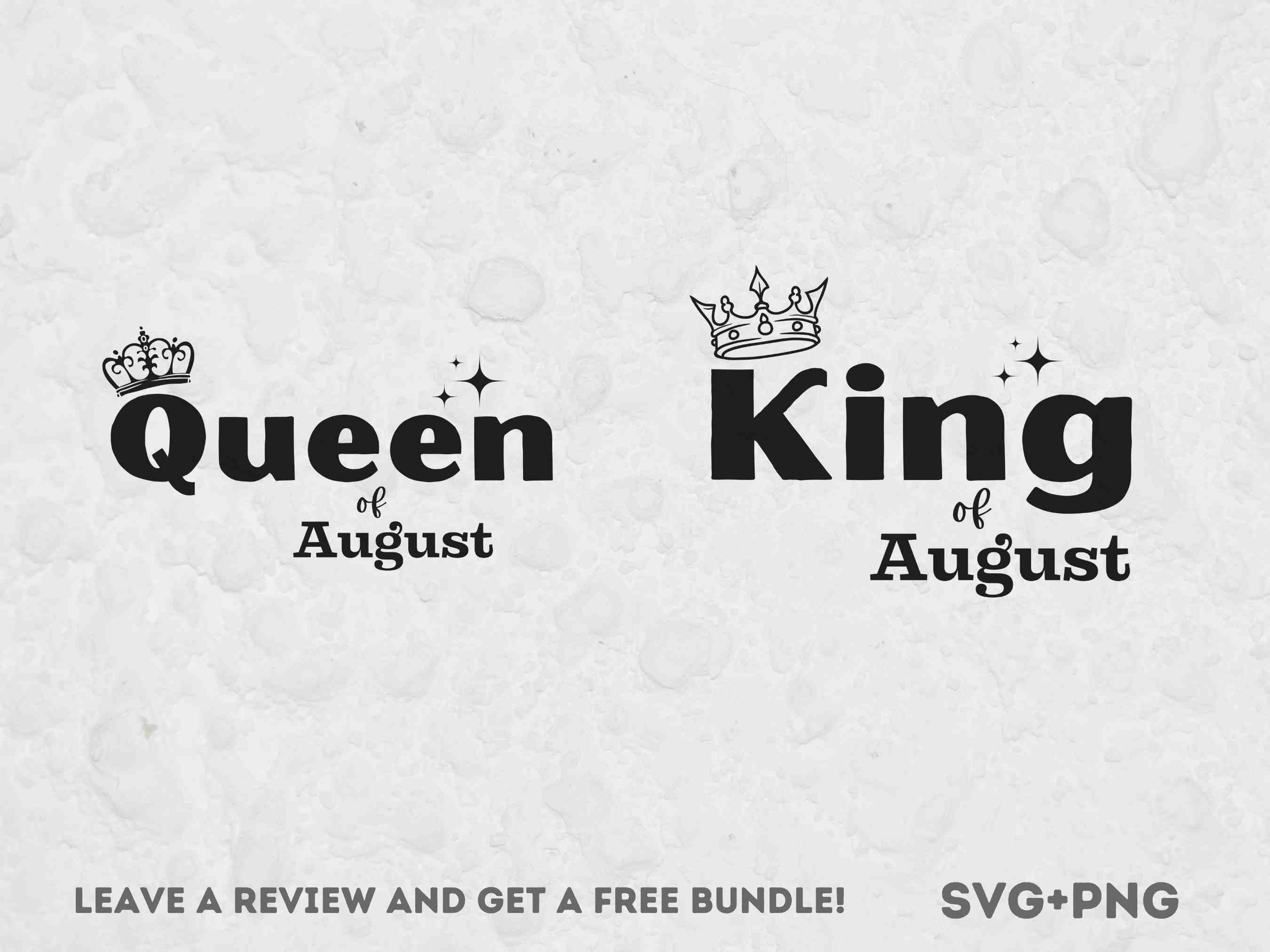August Queen and King Svg SVG Files for Cricut August - Etsy