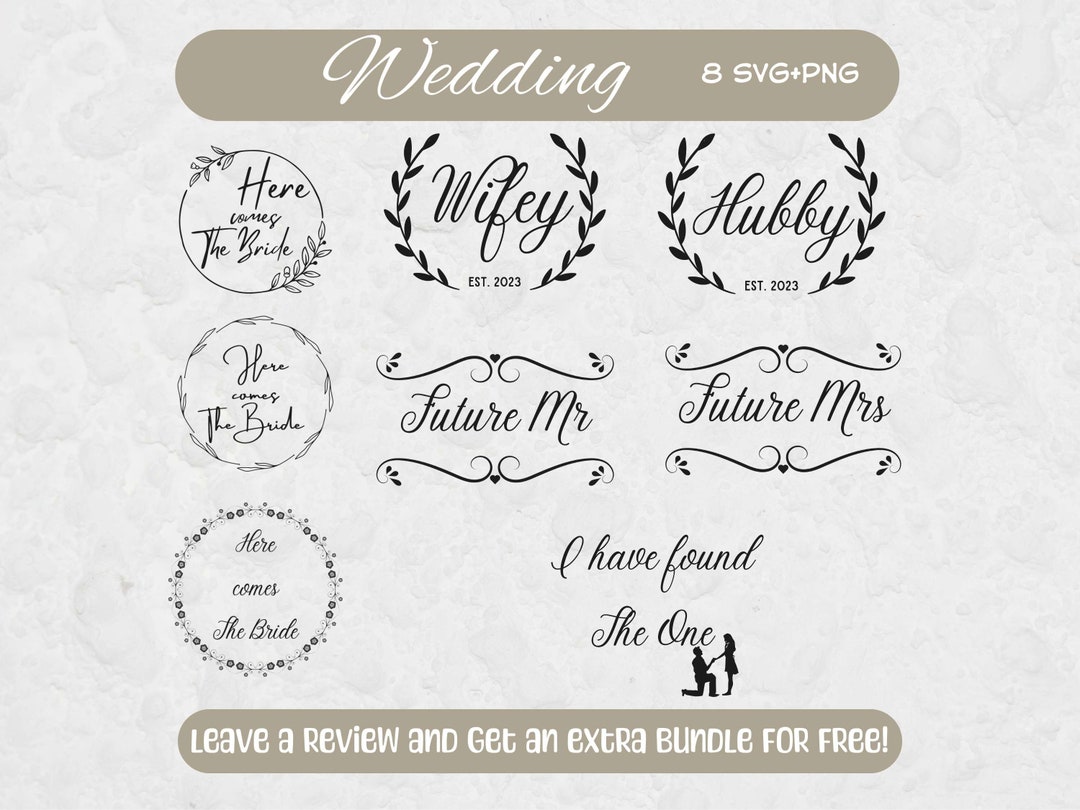 Wedding Svg Bundle, SVG Files for Cricut, Wedding Clipart, Bride Svg ...