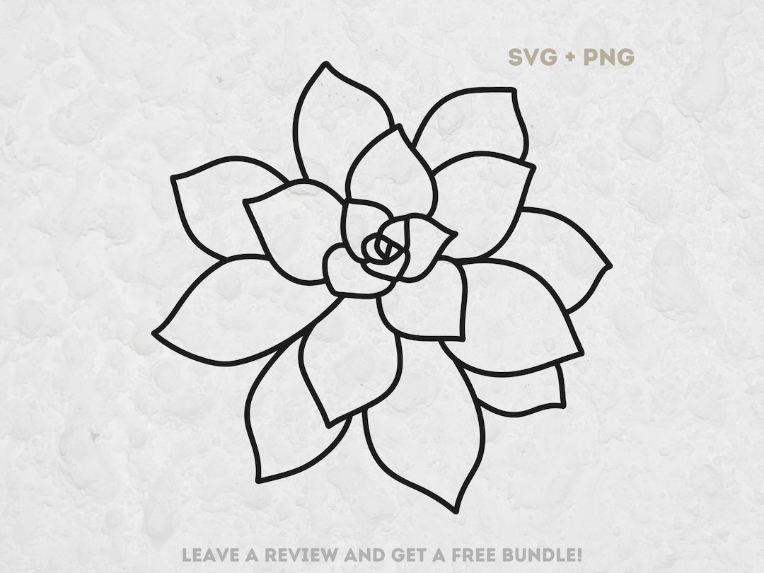 Succulent SVG, Svg File for Cricut, Plant Cut File, Outline Svg ...