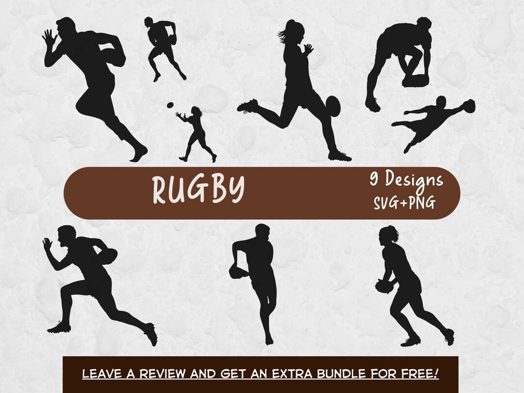 Rugby Svg Bundle, Rugby Silhouette, Rugby Cut File, Rugby Clipart ...