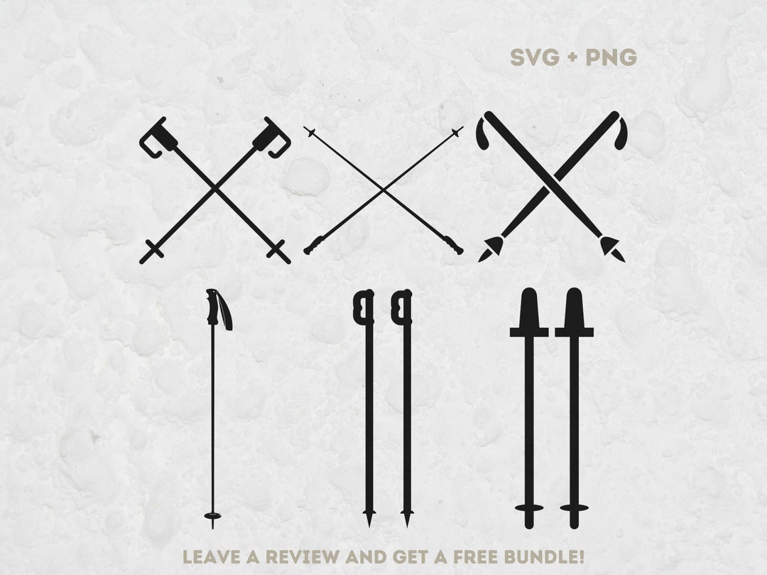 Ski Pole SVG Cut Files, Svg Files for Cricut, Ski Svg, Ski Pole PNG ...