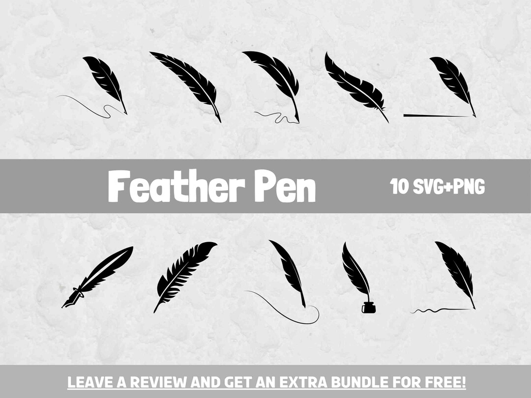 Feather Pen Svg Bundle, SVG Files for Cricut, Write Svg, Pen Clipart ...