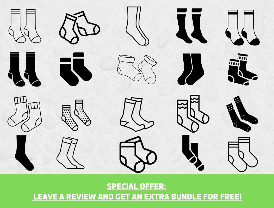 Socks SVG Bundle, Svg Files for Cricut, Sock Cut File, Paper Doll ...