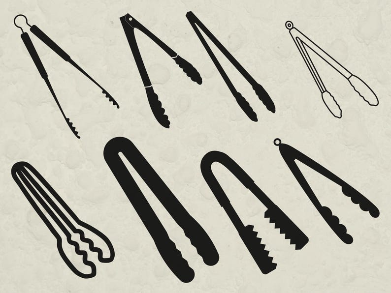 Kitchen Tong SVG Bundle, Tong Svg for Cricut, Kitchen Tools Cut File ...