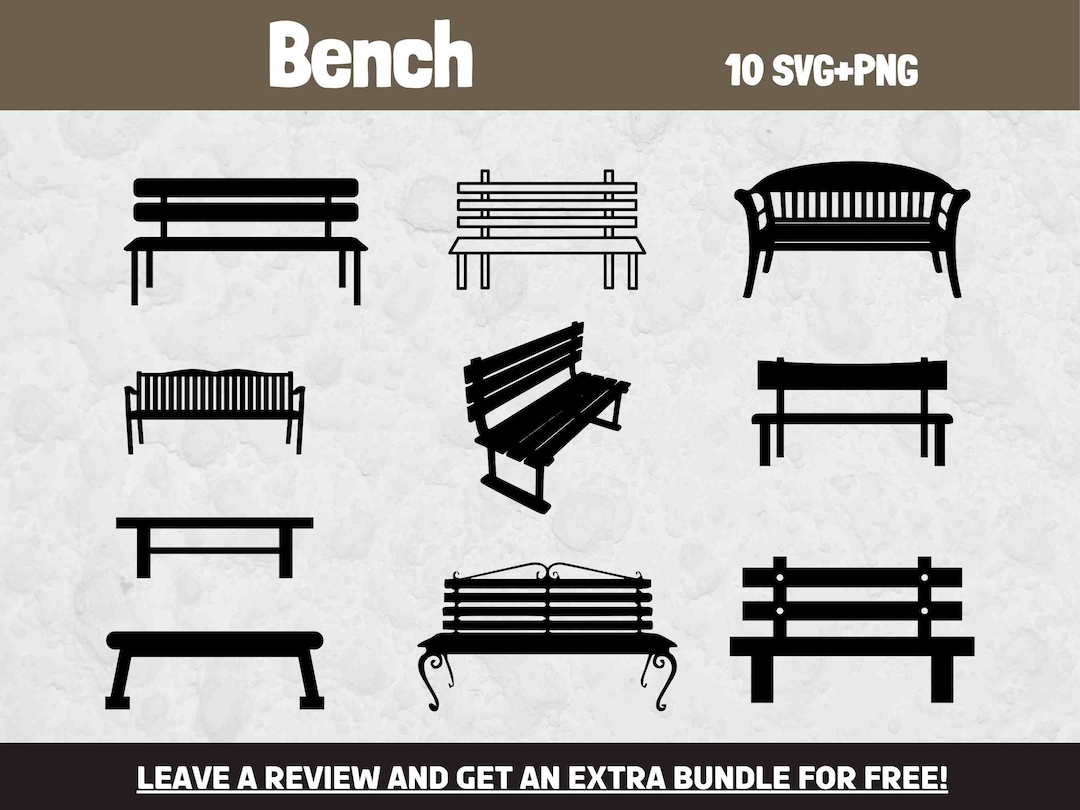 Bench Svg Bundle, Furniture Svg, SVG Files for Cricut, Outdoor Clipart, Home Clipart, Bench ...