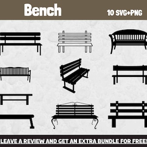Bench Svg Bundle, Furniture Svg, SVG Files for Cricut, Outdoor Clipart ...