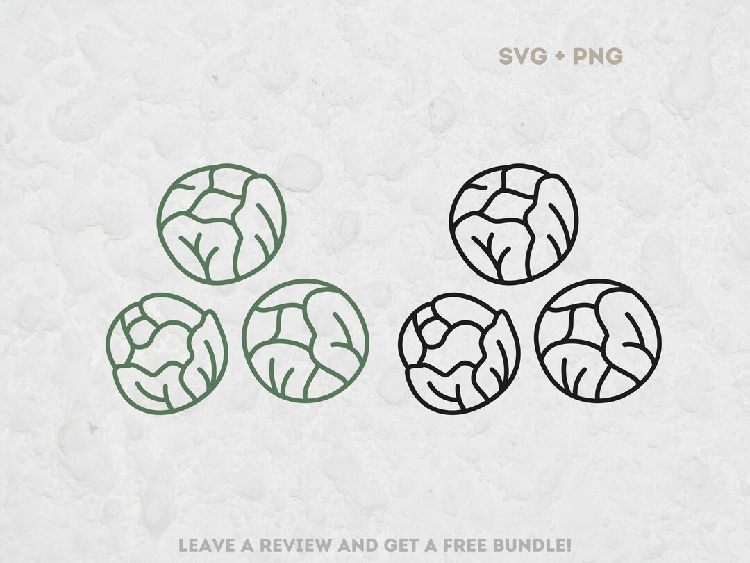 Brussels Sprout Svg, Svg Files for Cricut, Vegetable Svg, Plant Clipart ...