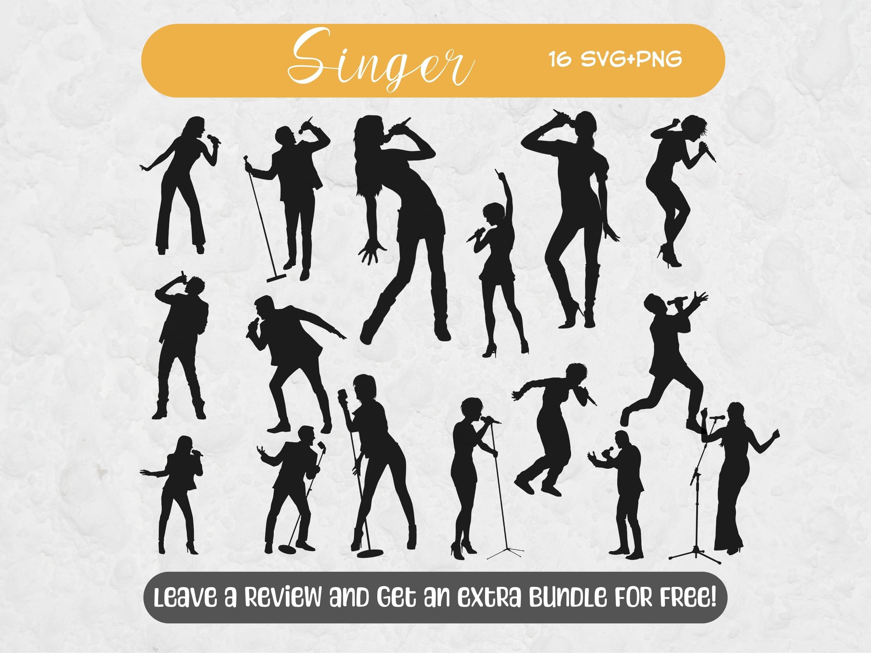 Singer Svg SVG Files for Cricut Singer Silhouettes Music - Etsy