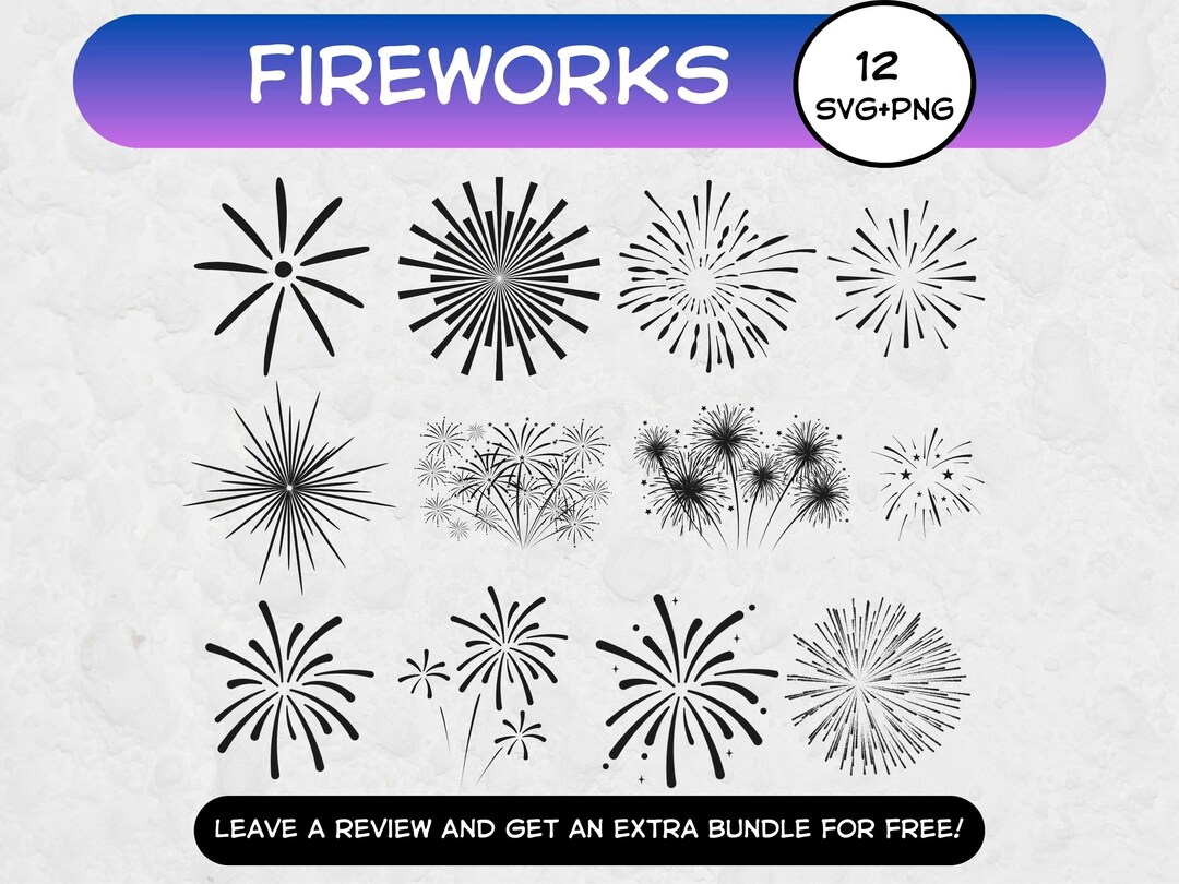 Fireworks Svg, Svg Files for Cricut, 4th of July Svg, Firework Clipart ...