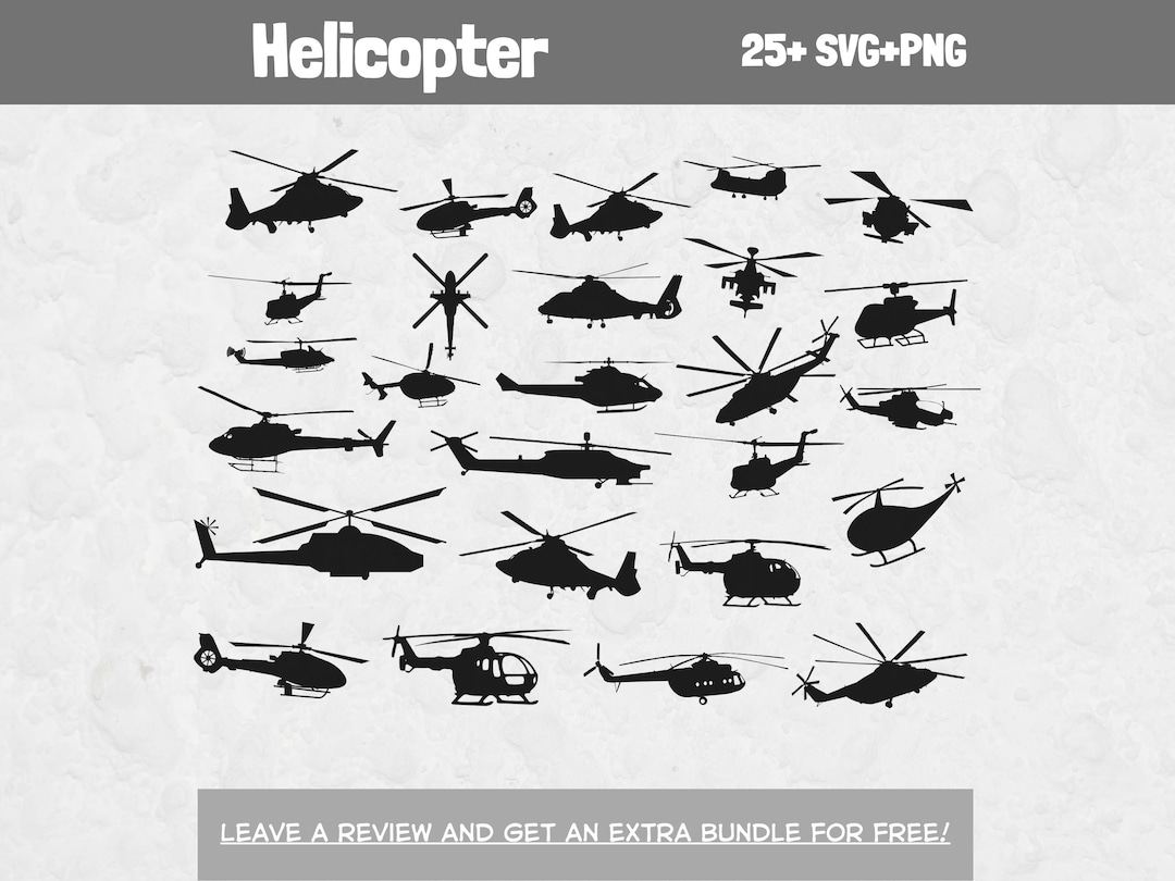 Helicopter Svg Bundle, Svg Files for Cricut, Helicopter Silhouette ...