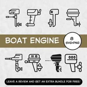Boat Engine SVG Bundle, Svg Files for Cricut, Boat Clipart, Outboard ...