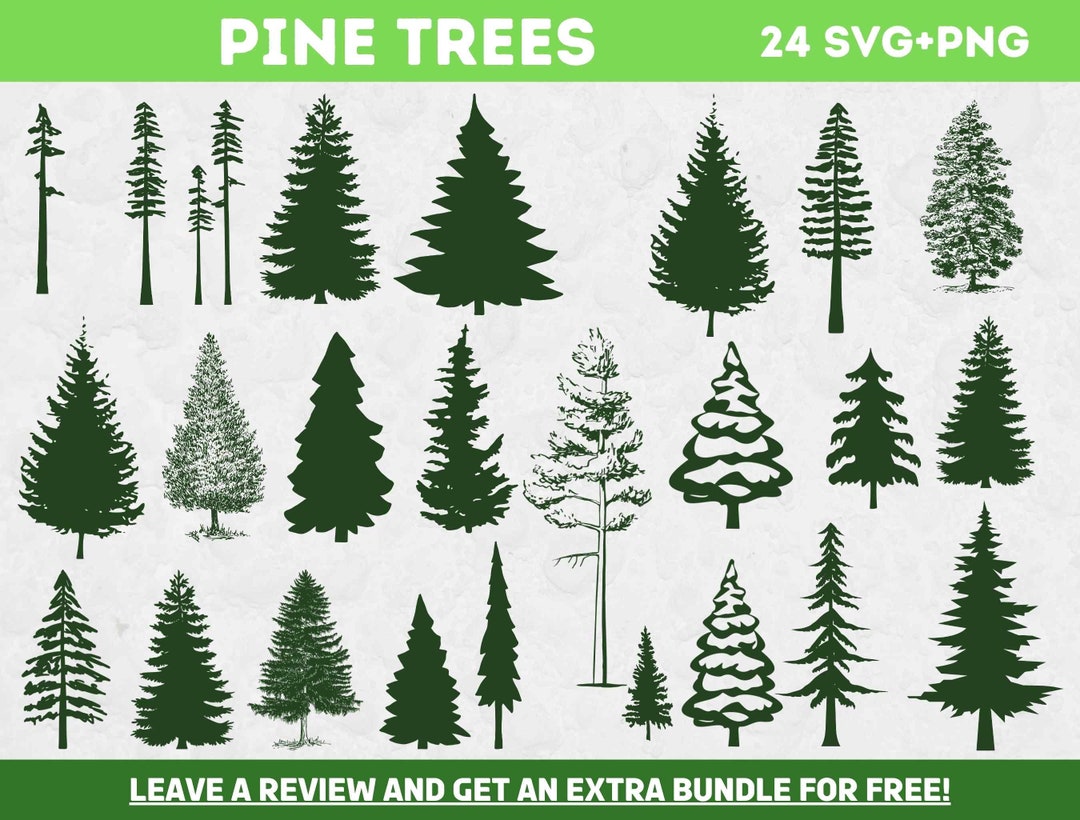 Pine Tree Svg Bundle, Pine Tree Cut Files, SVG Files for Cricut, Tree ...
