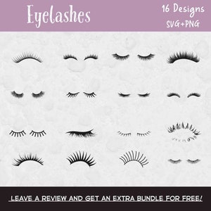 Eyelashes SVG Bundle, Cut Files, Eyelash SVG, Eyelash PNG, Face Svg ...