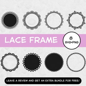 Round Lace Frame SVG, Svg Files for Cricut, Circle Svg, Frames SVG ...
