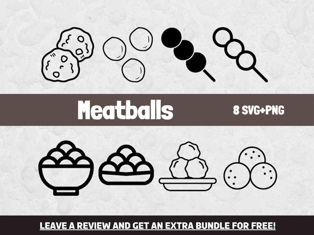 Meatballs Svg, Svg Files for Cricut, Food Svg, Meatball Clipart ...