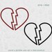 Broken Heart Svg, Svg Files for Cricut, Heart Clipart, Heart Outline ...