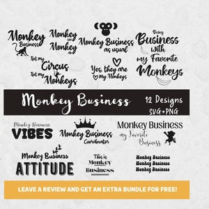 Business SVG, SVG Files for Cricut, Monkey Business Quotes, Monkey Svg ...