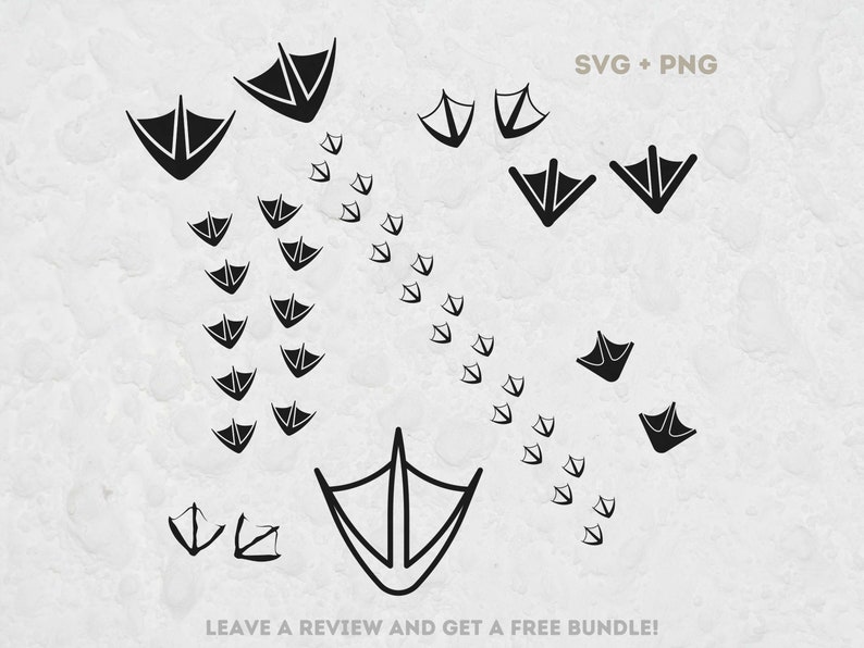 Duck Footprint SVG Bundle, Duck Track SVG, Bird Footprint, Animal ...