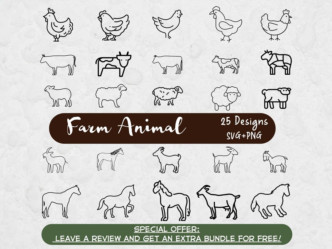 Farm Animal SVG Bundle, Svg Files for Cricut, Farm Svg, Farm Animal ...