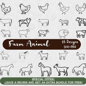 Farm Animal SVG Bundle, Svg Files for Cricut, Farm Svg, Farm Animal ...