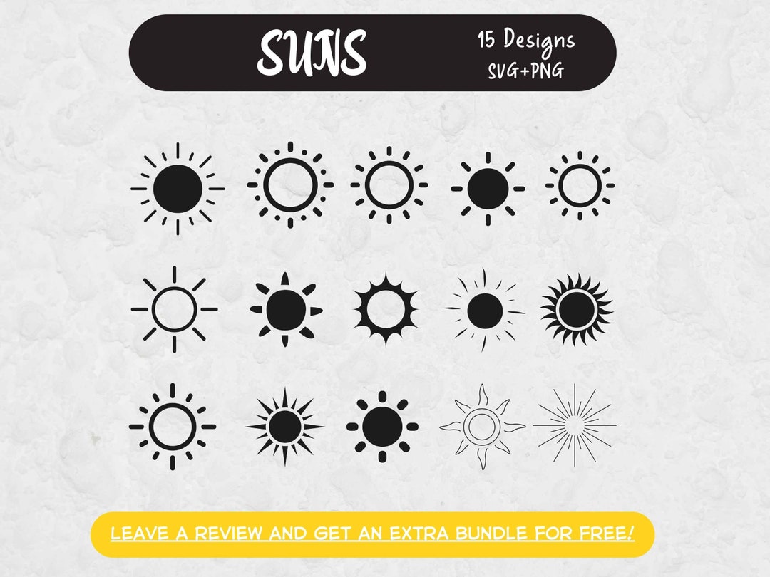 Sun Svg Bundle, Summer SVG, SVG Files for Cricut, Sunny, Sun Clipart ...