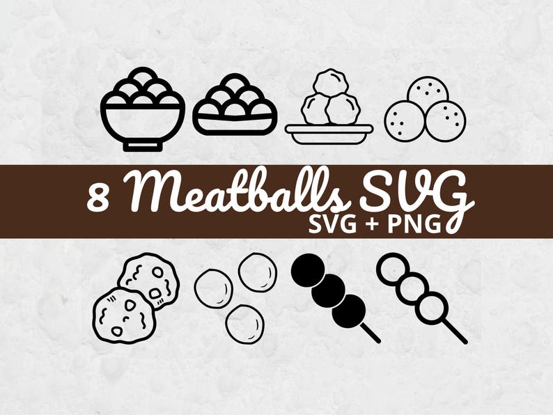 Meatballs SVG Bundle, Meatball Clipart PNG, Italian Food SVG, Meatball ...