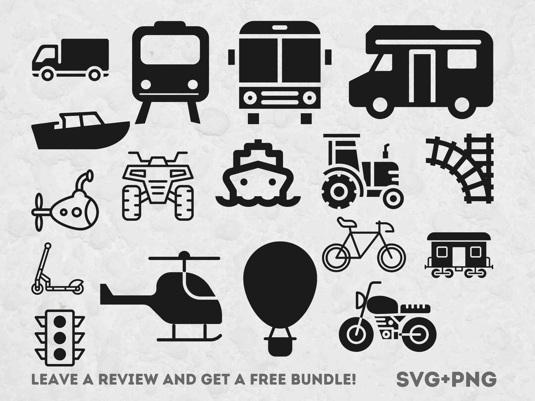 Transportation SVG Bundle, Svg Files for Cricut, Bus Clipart, Car ...