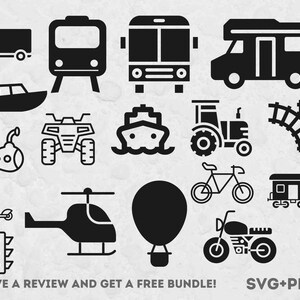 Transportation SVG Bundle, Svg Files for Cricut, Bus Clipart, Car ...