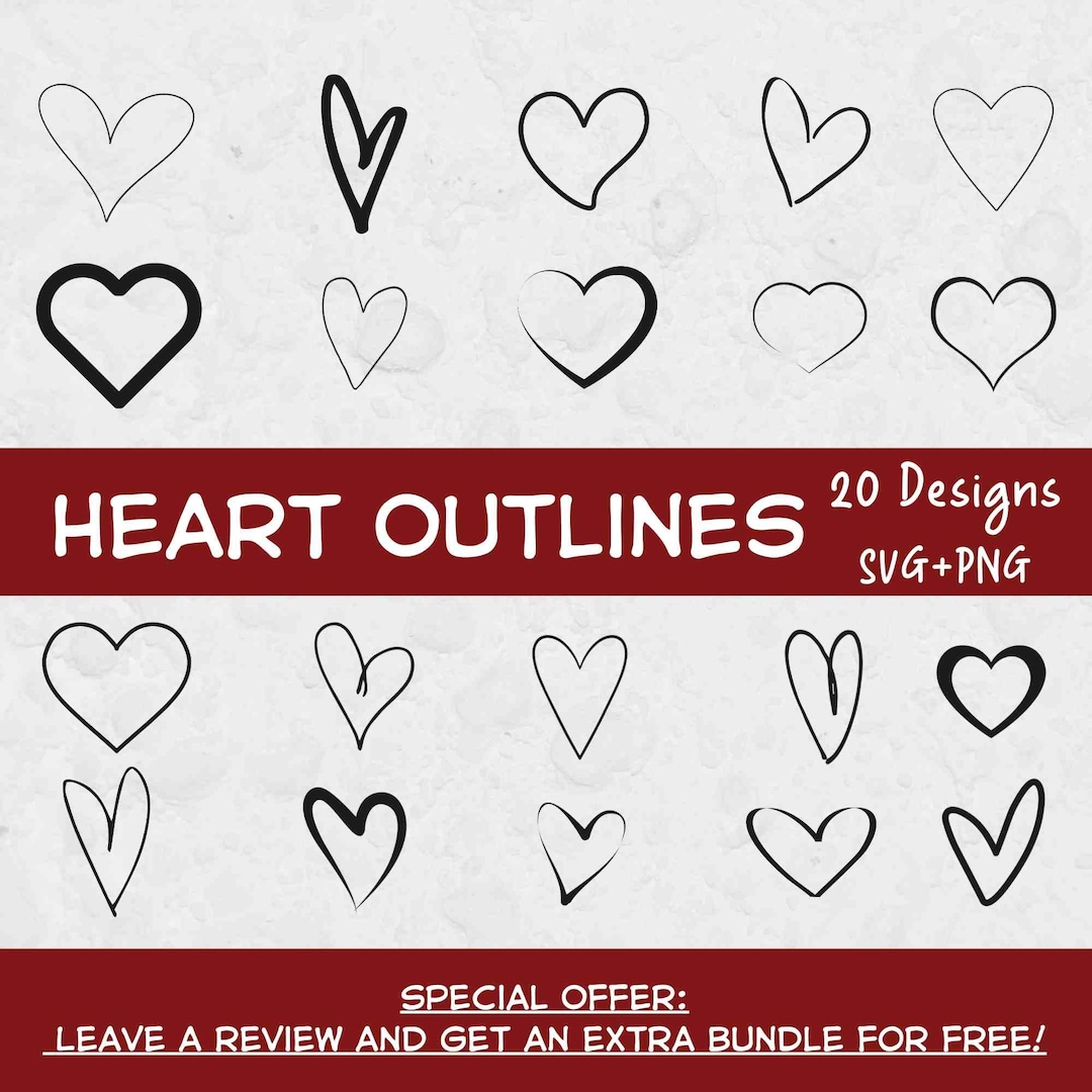 Heart Svg Bundle, Heart Cut Files, Heart Outline, Heart SVG, Svg Files ...